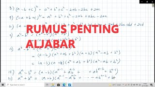 Rumus Rumus Penting Aljabar Yang Harus Dikuasai Matematika Tanpa Guru ...