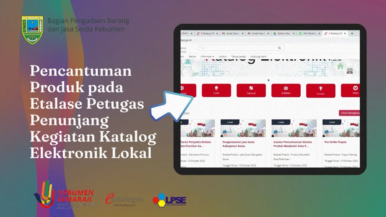 Tutorial Pencantuman Produk Pada Etalase P2k E Katalog Lokal Kabupaten