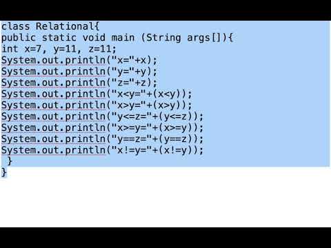 Java Relational Operators Example Youtube