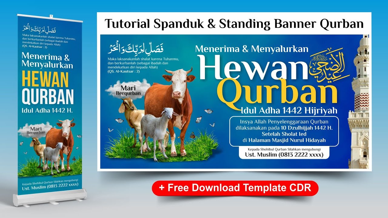 Tutorial Desain Spanduk Banner Qurban Idul Adha 1442 H Coreldraw Riset