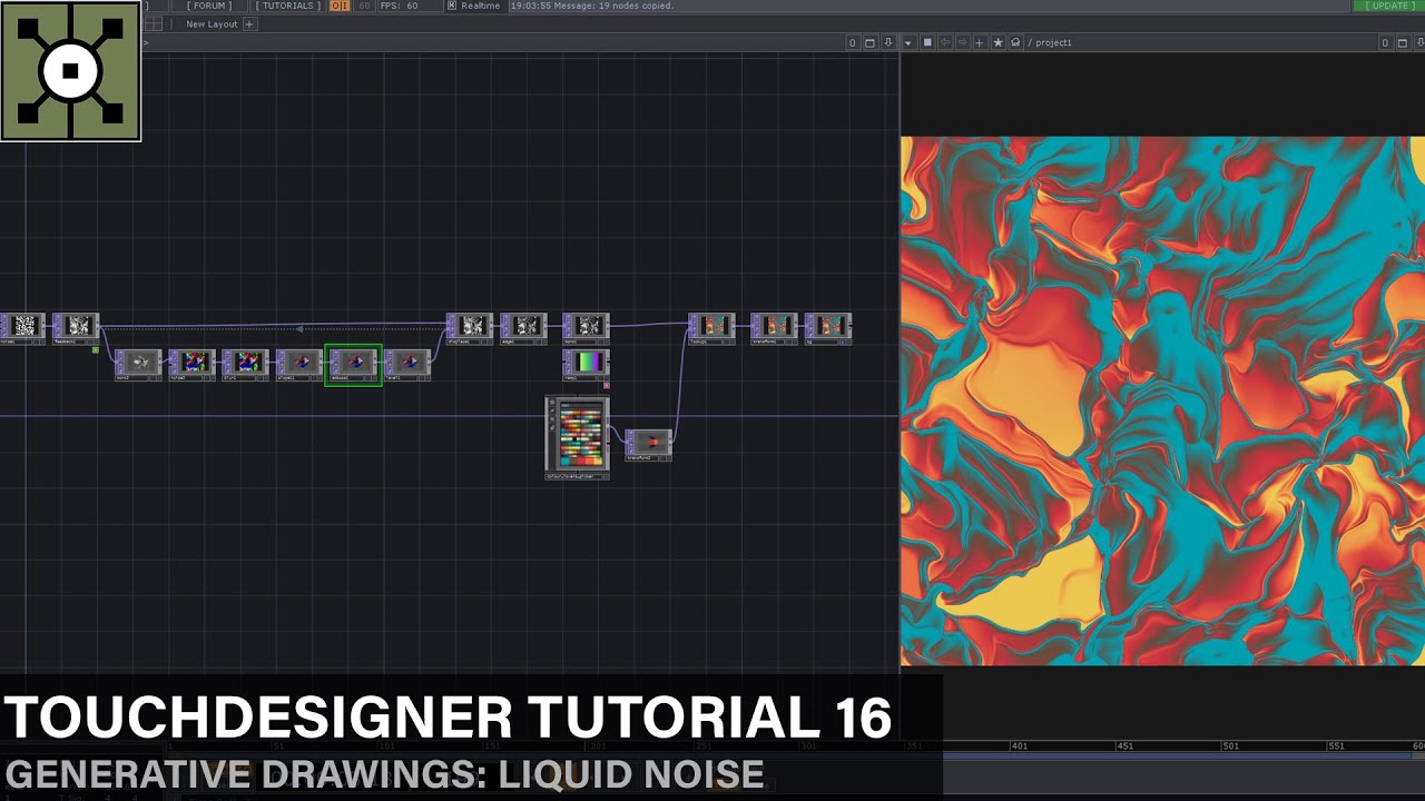 Touchdesigner Tutorial 16 Generative Drawings Liquid Noise Youtube
