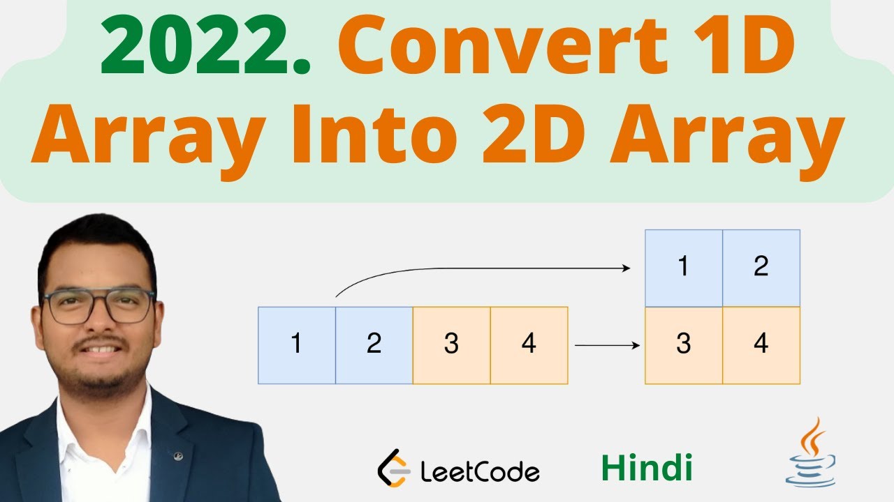 2022 Convert 1d Array Into 2d Array Java Leetcode Hindi Youtube