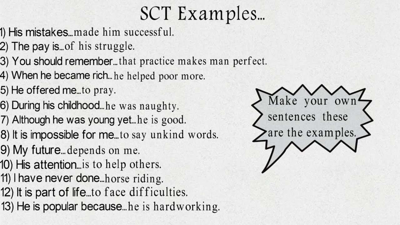 Sentence Completion Test Example