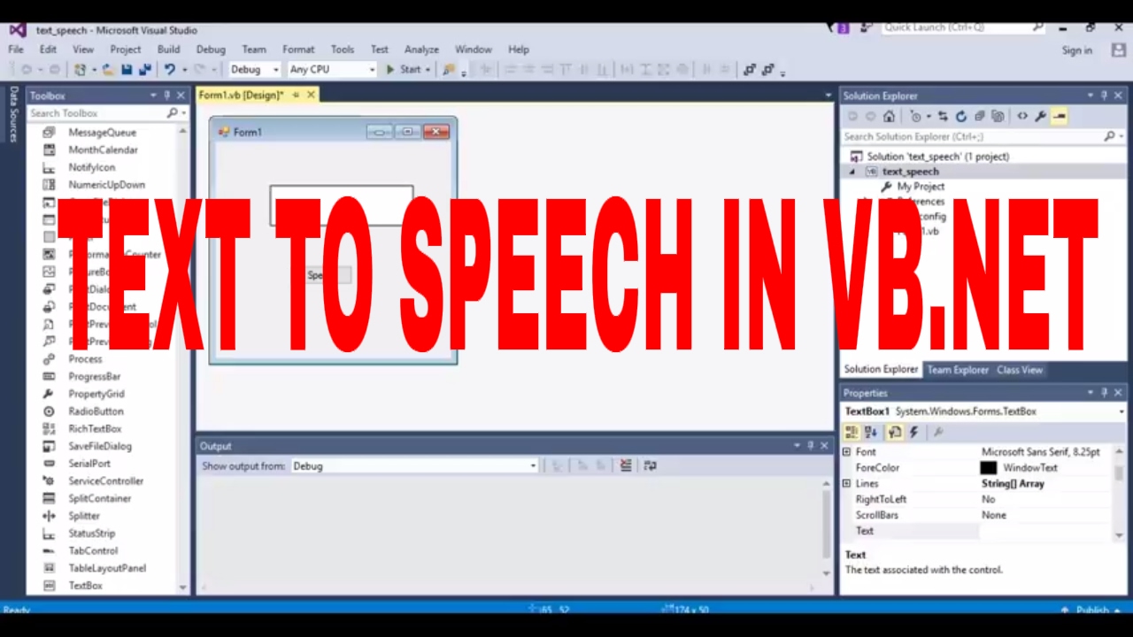 Visual Basic Net Text To Speech In Vb Net Youtube