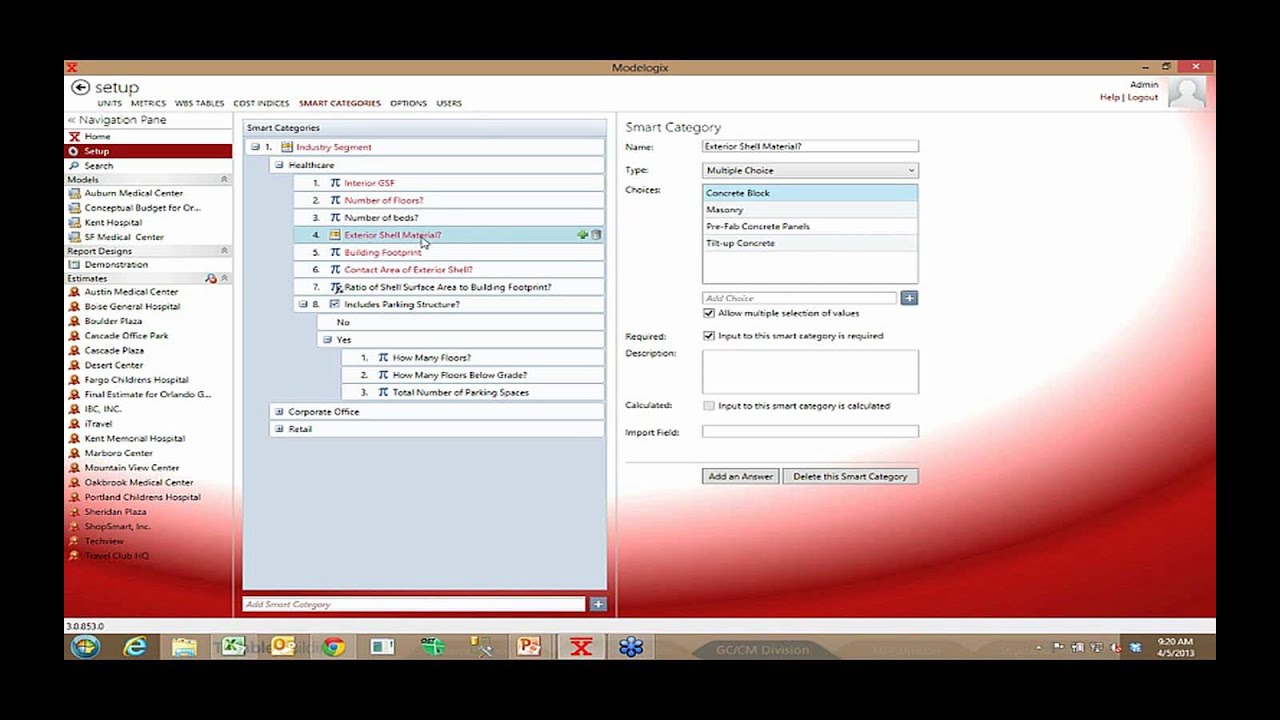 Modelogix Setup To Build Out Your Construction Project Estimate