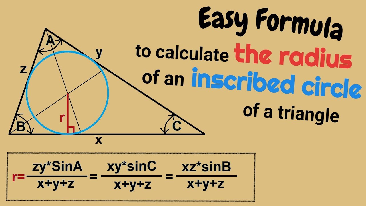 Formula To Find The Radius Of An Inscribed Circle Of A Triangle
