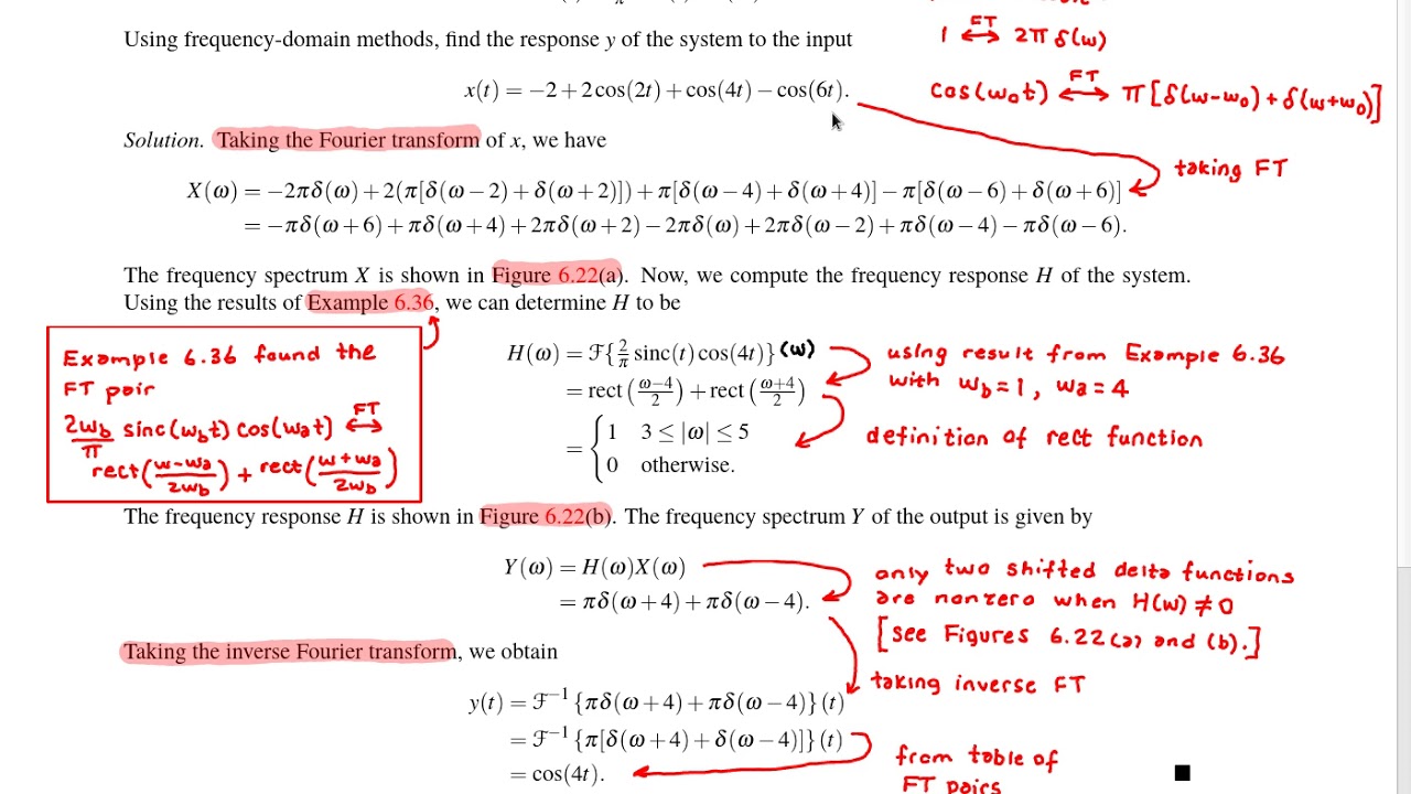 Ece 260 Ct Fourier Transform Application Filtering Youtube