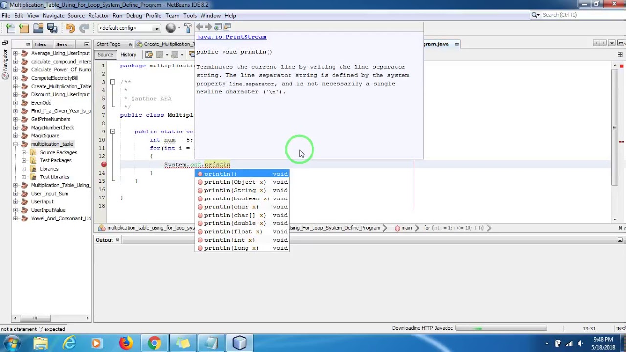 Create Multiplication Table Program In Java Youtube