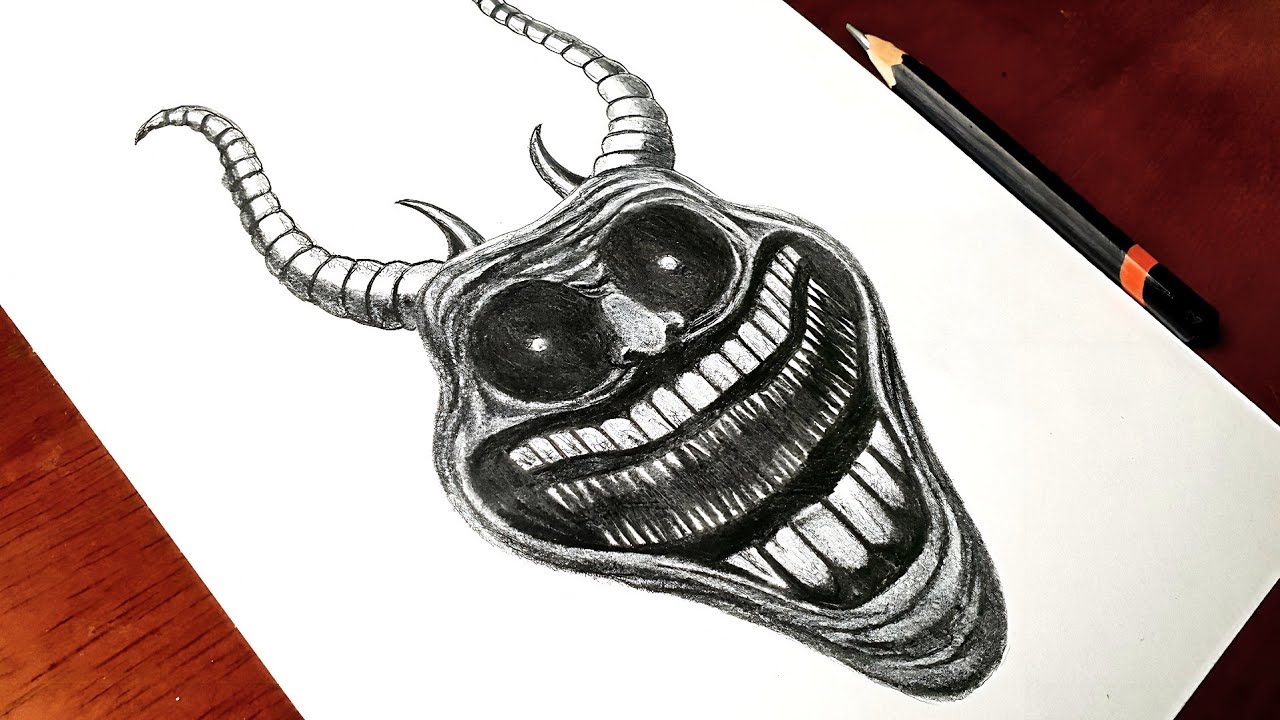 How To Draw Scary Troll Face Step By Step Drawing Troll Face Tutorial
