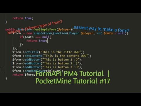 Formapi Tutorial Pm4 Pocketmine Coding Tutorial 17 Youtube