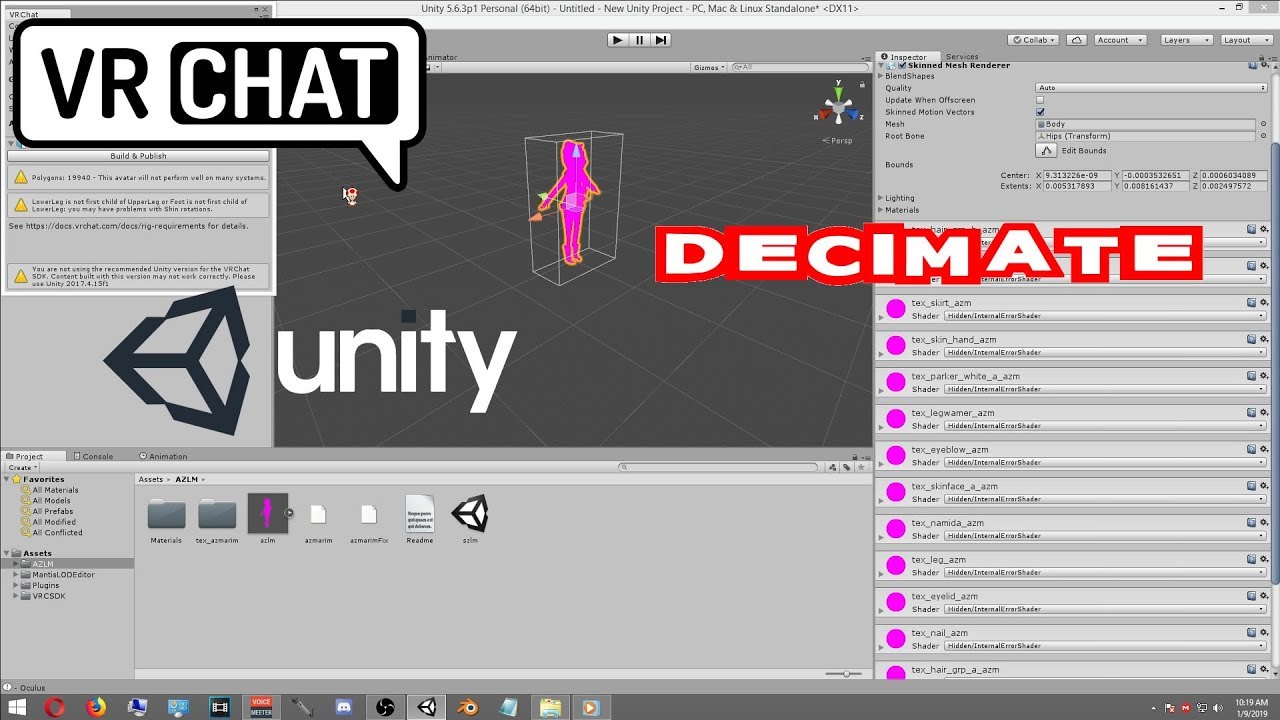 How To Decimate Avatars In Unity Vrchat Youtube
