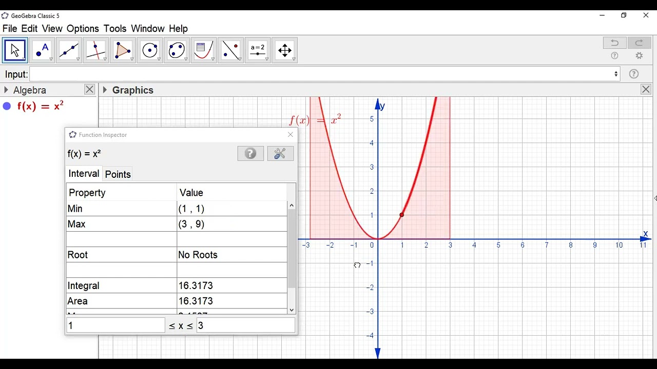 Geogebra Classic 5 Input Commands Graph Of The Function Youtube