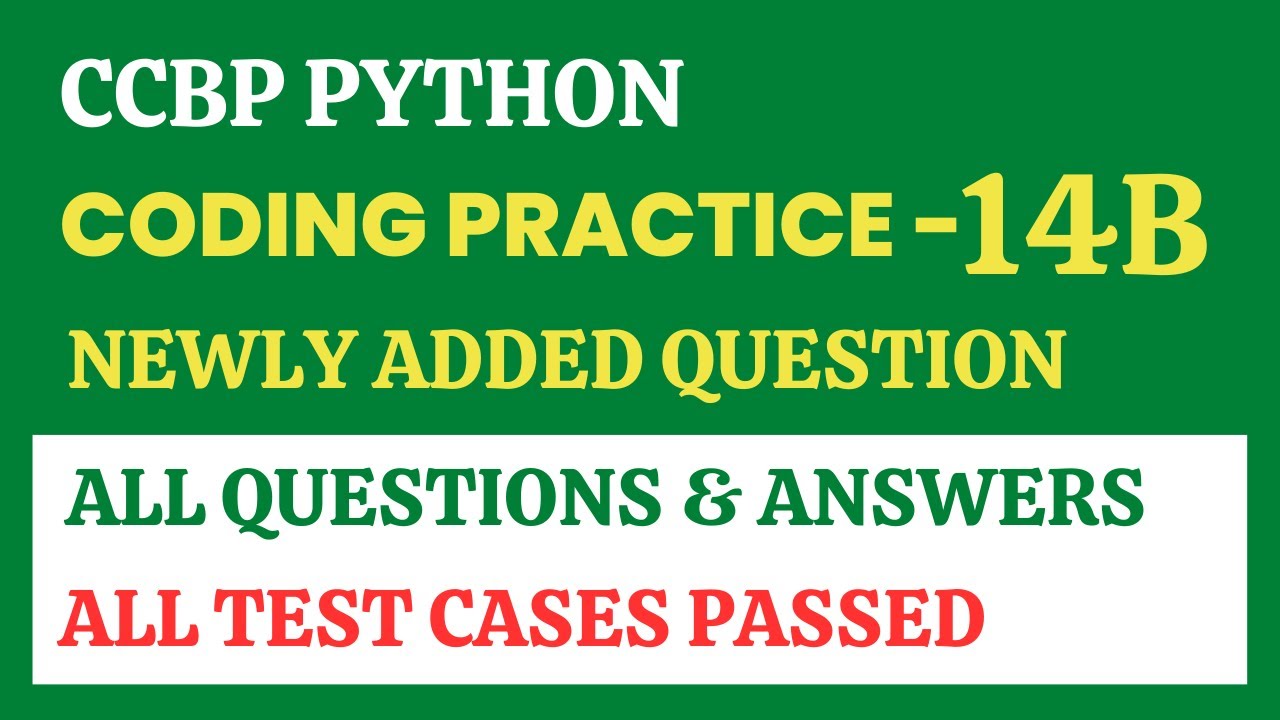 Coding Practice 14b Python Ccbp 4 0 Newly Added Questions Youtube