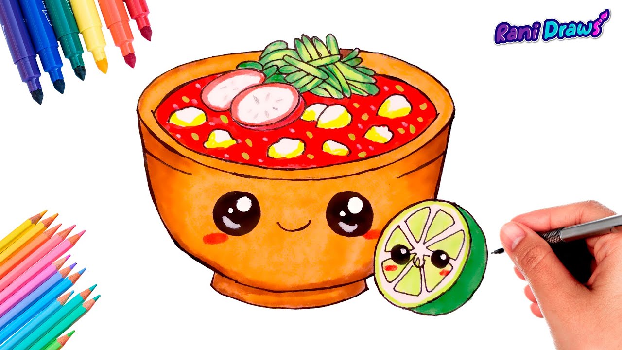 Cómo Dibujar Pozole Adorable Dibujos Fáciles Youtube