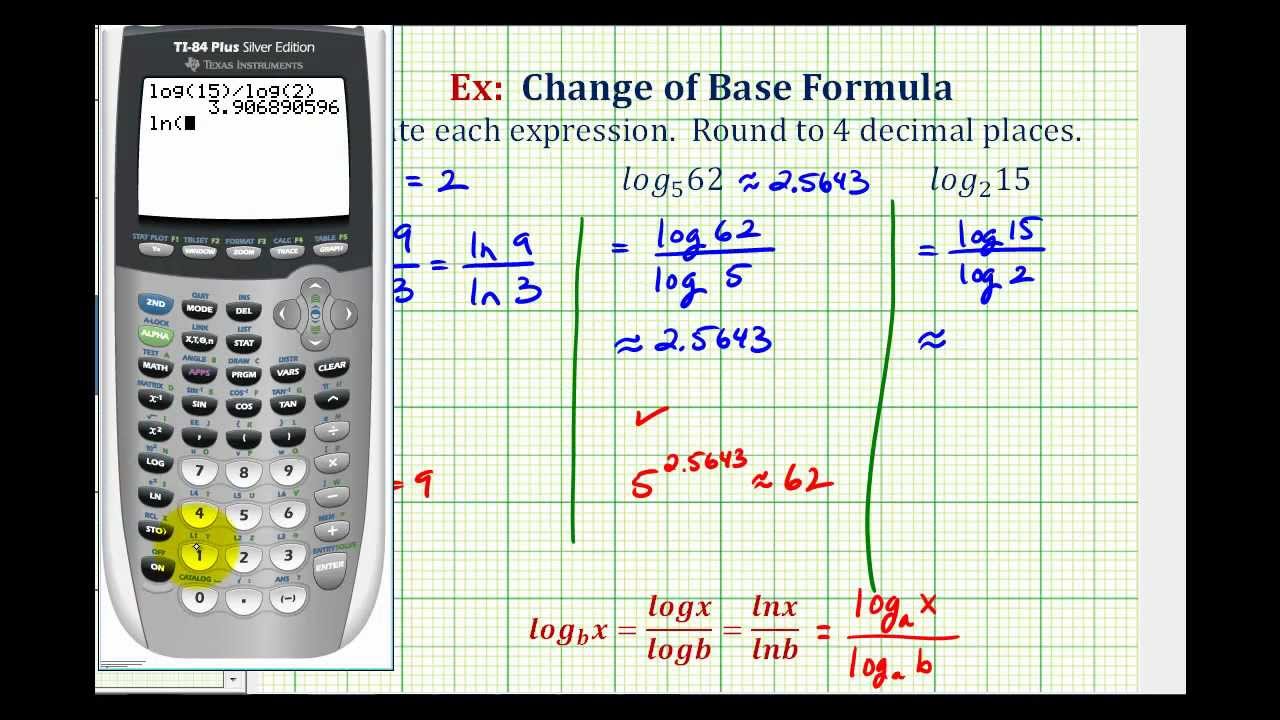 Ex Change Of Base Formula To Evaluate Logarithmic Expressions Youtube