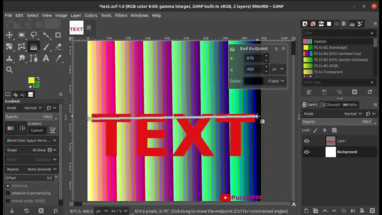 Gimp How To Do Basic Gradient Color Youtube