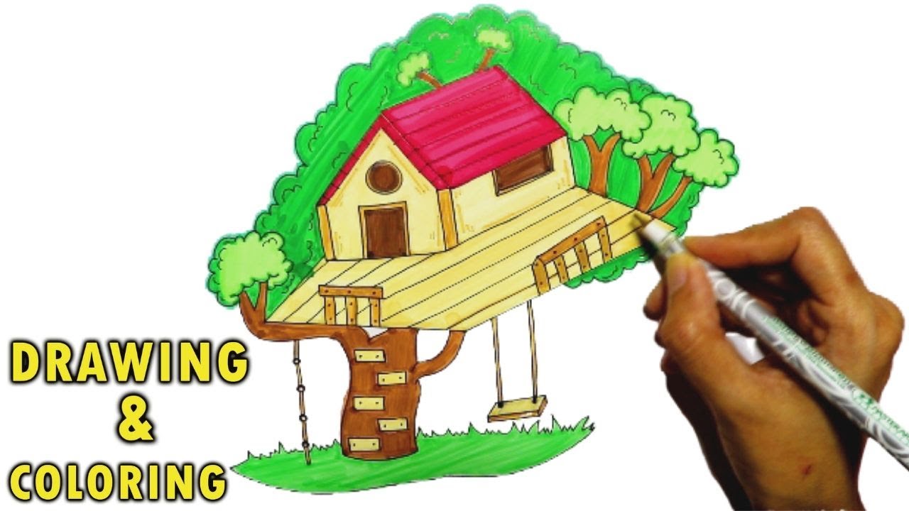 Tree House Drawing Tutorial At Willard Madrigal Blog