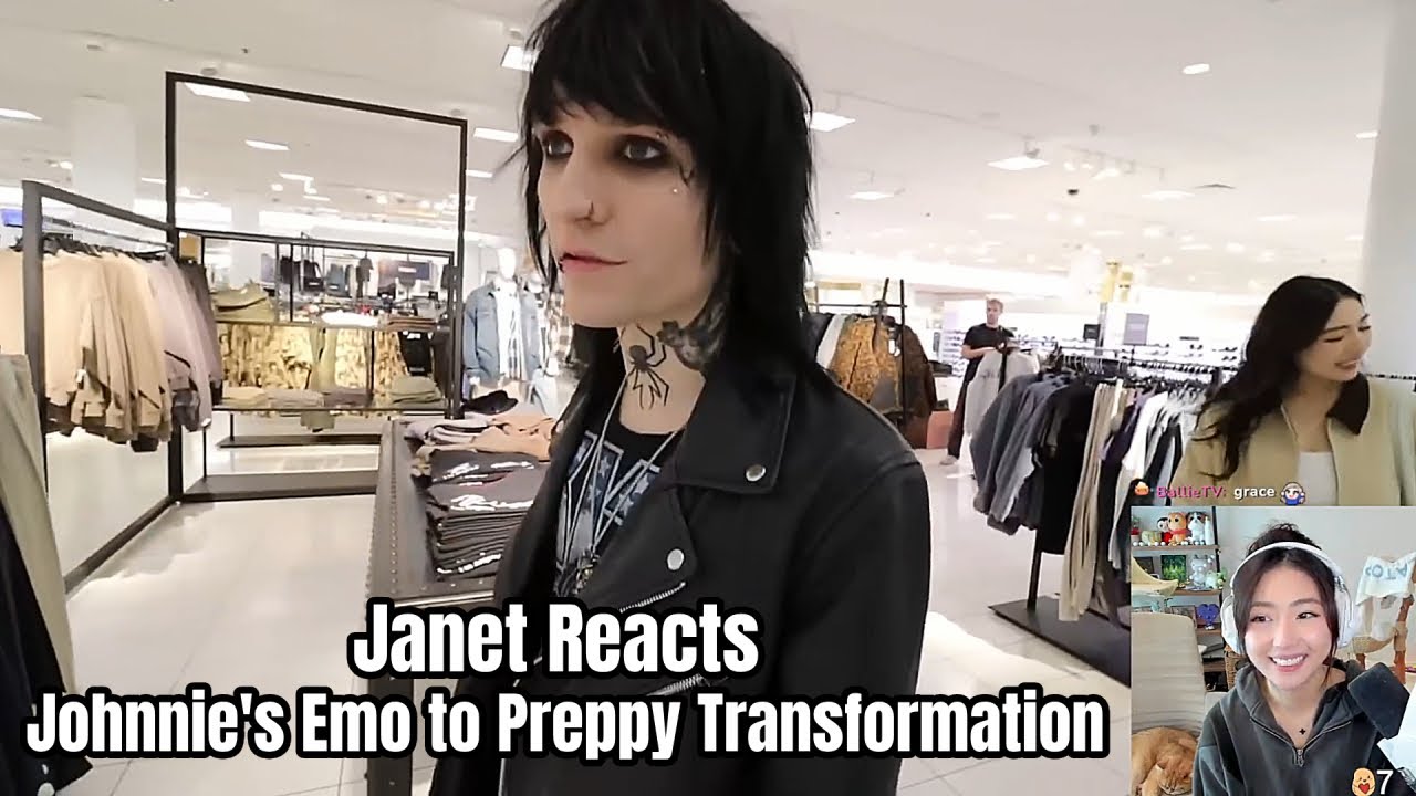 Janet Reacts Johnnie Guilbert S Emo To Preppy Transformation Youtube