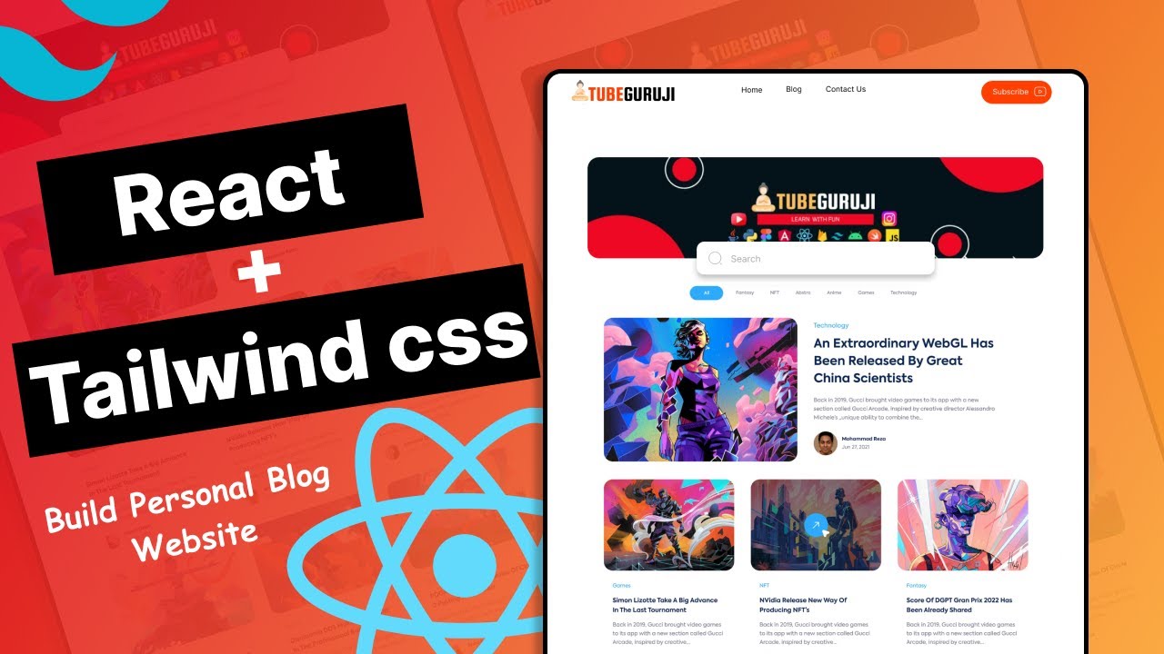 Build A Blog With React Js And Tailwind Css Beginner Tutorial Part