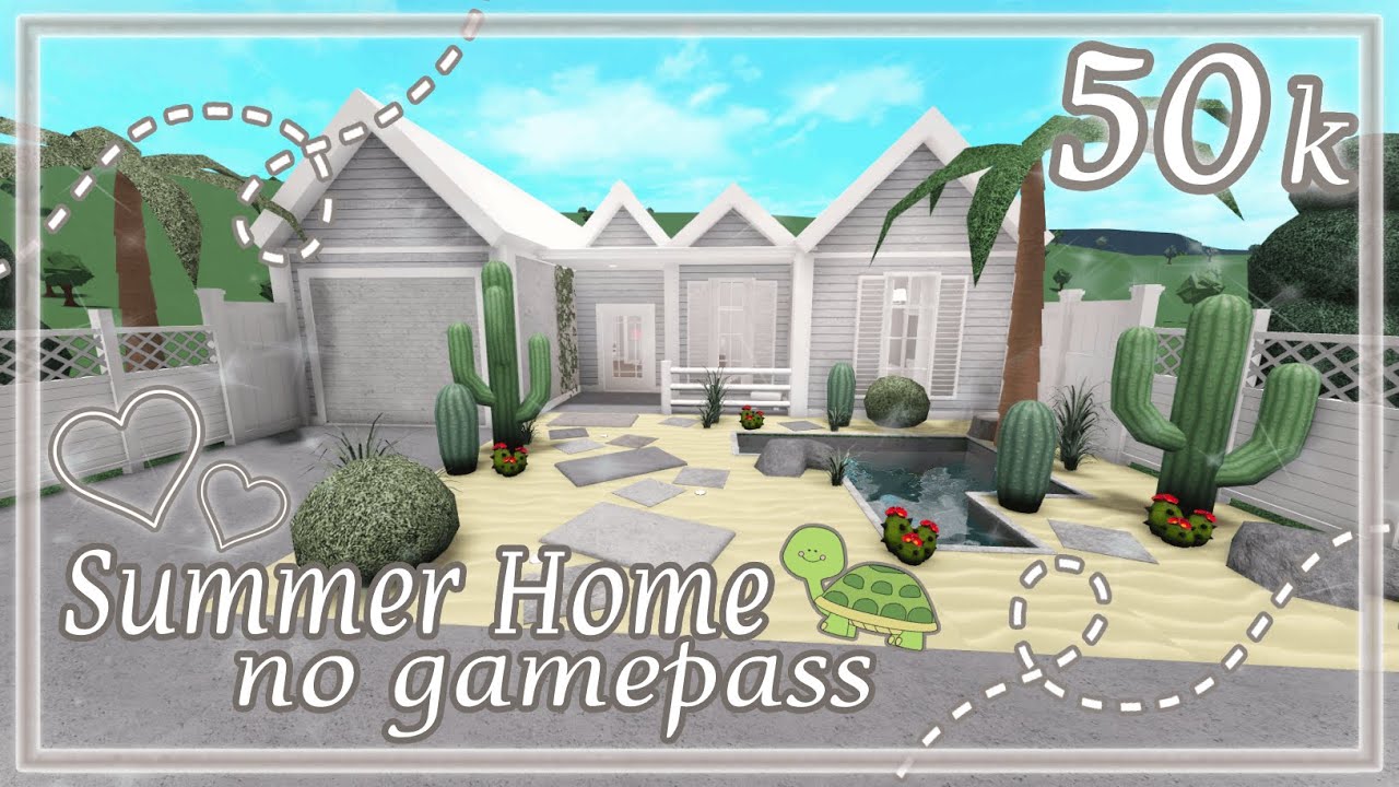 Bloxburg Build Summer Family House No Gamepass 50k Youtube