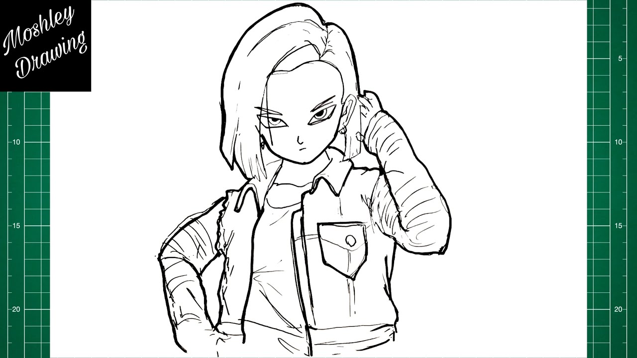 How To Draw Android 18 From Dragon Ball Z Youtube
