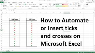 Insert A Tick Symbol In Excel Right Mark Cross Mark How To Insert Tick ...