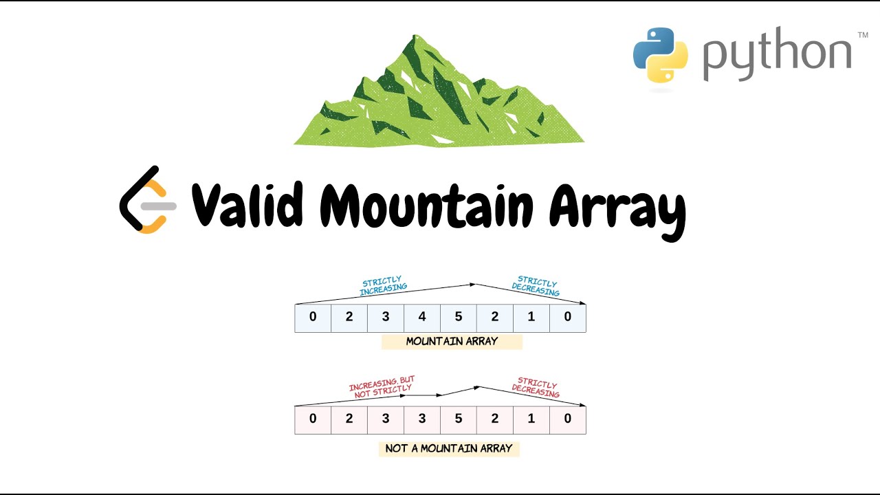 Valid Mountain Array Python One Pass Solution Youtube