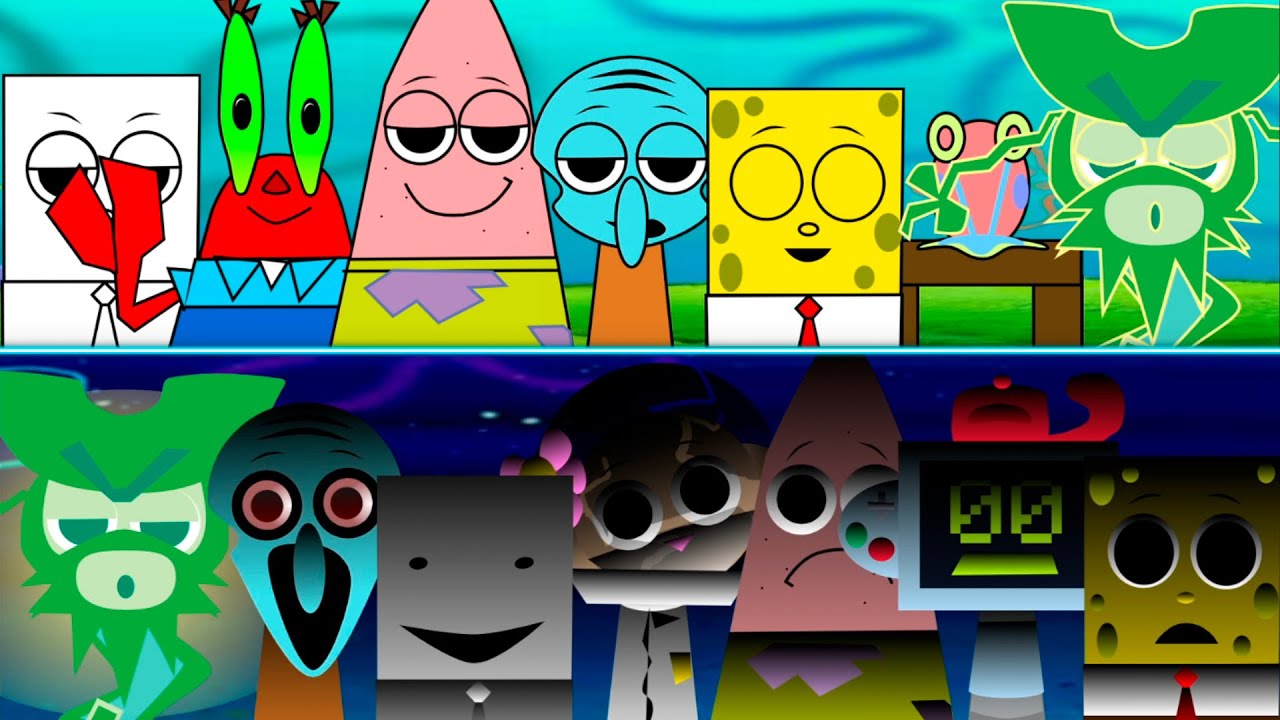 Sprunki Spongebob Original And Scary Version Incredibox Compilation
