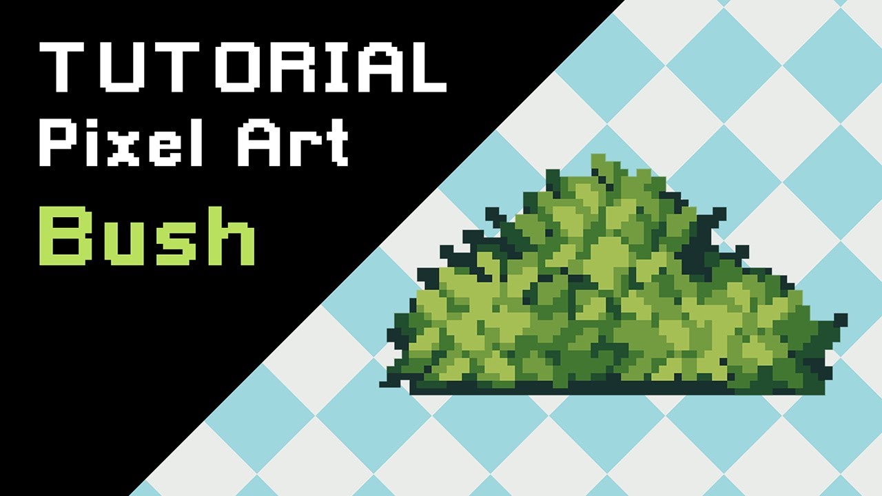 How To Draw A Pixel Art Bush In 1 Minute Tutorial Youtube
