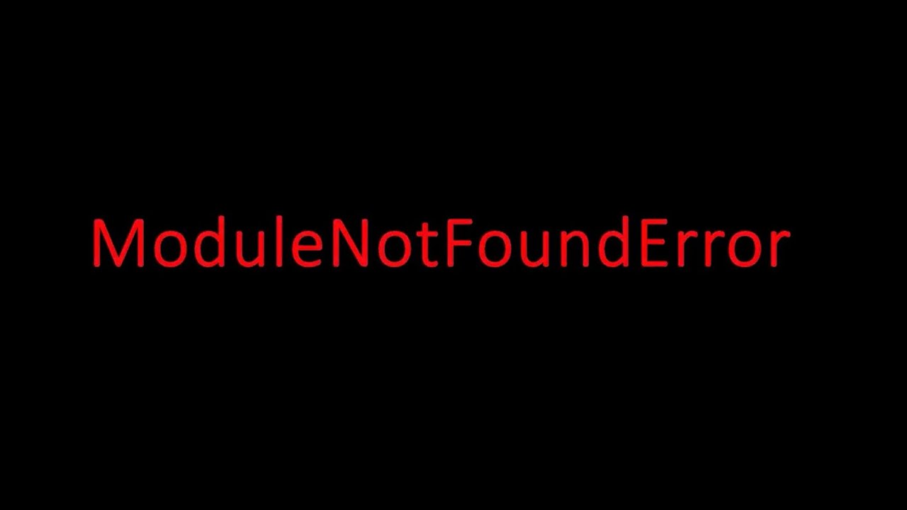 Resolving Modulenotfounderror Youtube