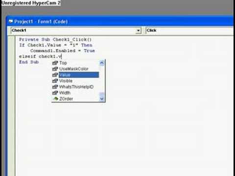 Using Checkboxes In Vb6 Youtube