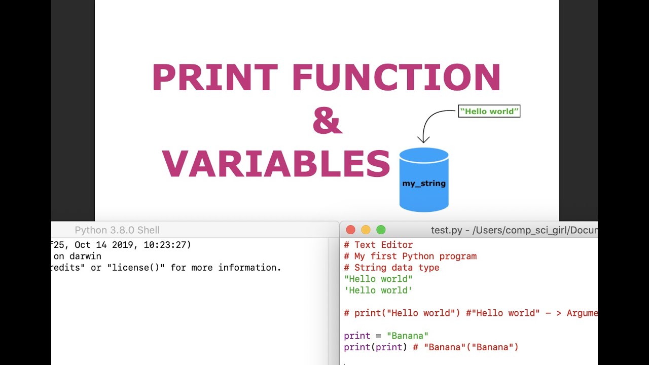 Python Basics Print Function Variables Youtube