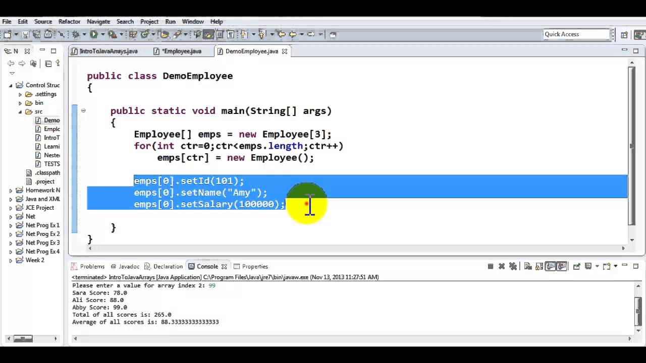 Java Array Of Objects Youtube