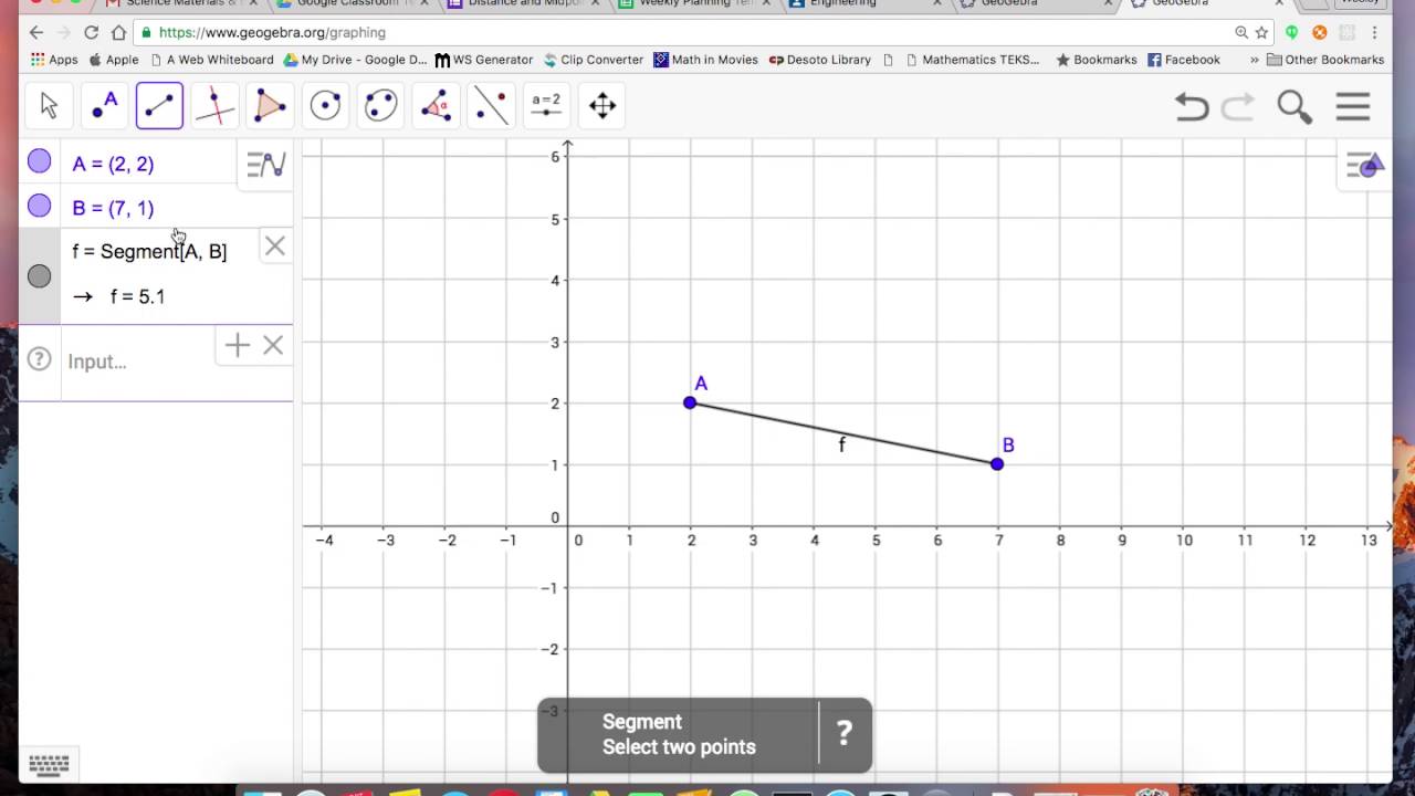 Distance And Midpoint With Geogebra Youtube