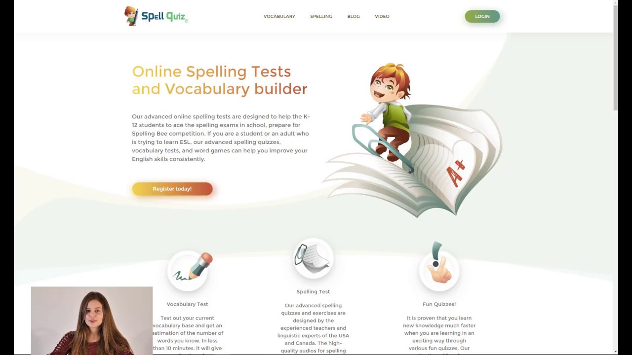 Spellquiz Registration Page Tutorial Youtube