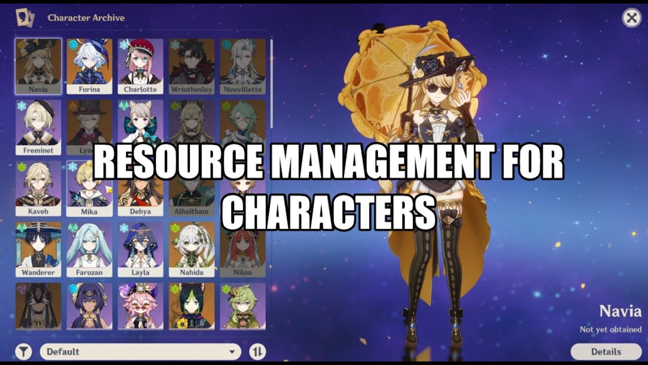 Resource Management For Characters Genshin Impact Youtube