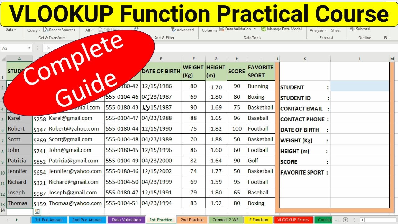 Complete Excel Vlookup Function Practical Course Vlookup Formula With