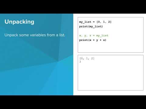 Intro Python Packing And Unpacking Youtube