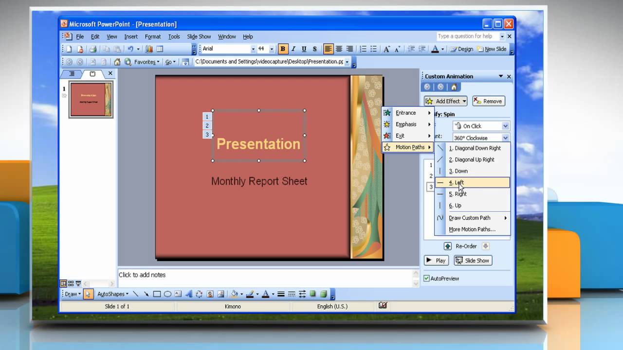 Microsoft Powerpoint 2003 How To Animate Text In Presentation On