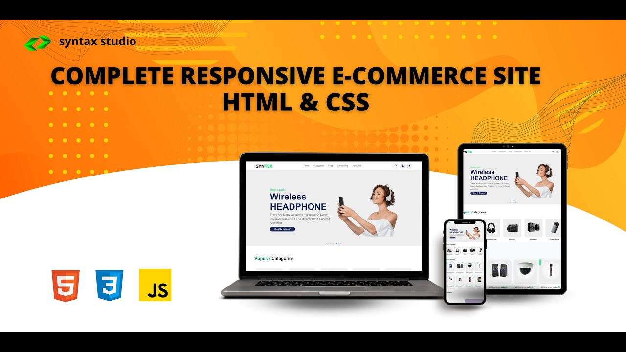 Ecommerce Website With Html Css Js Full Responsive E Commerce Website