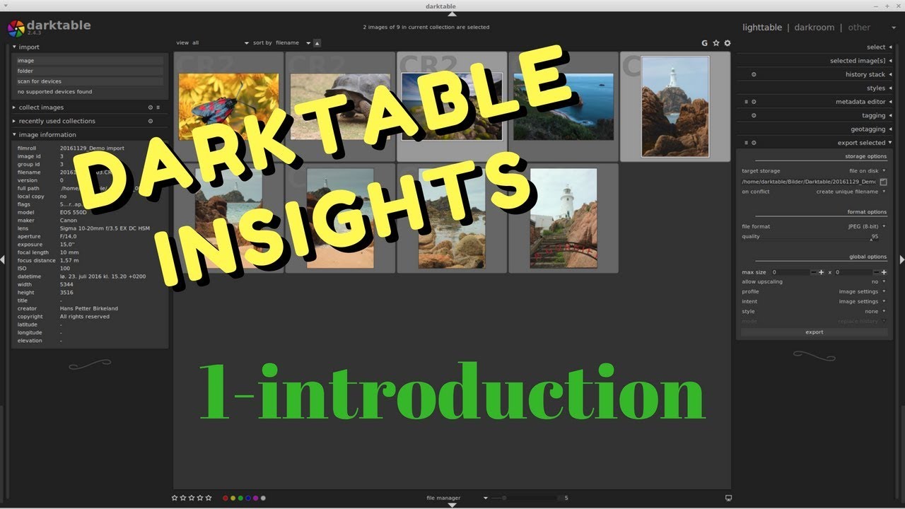 Darktable Tutorial Edct 2030