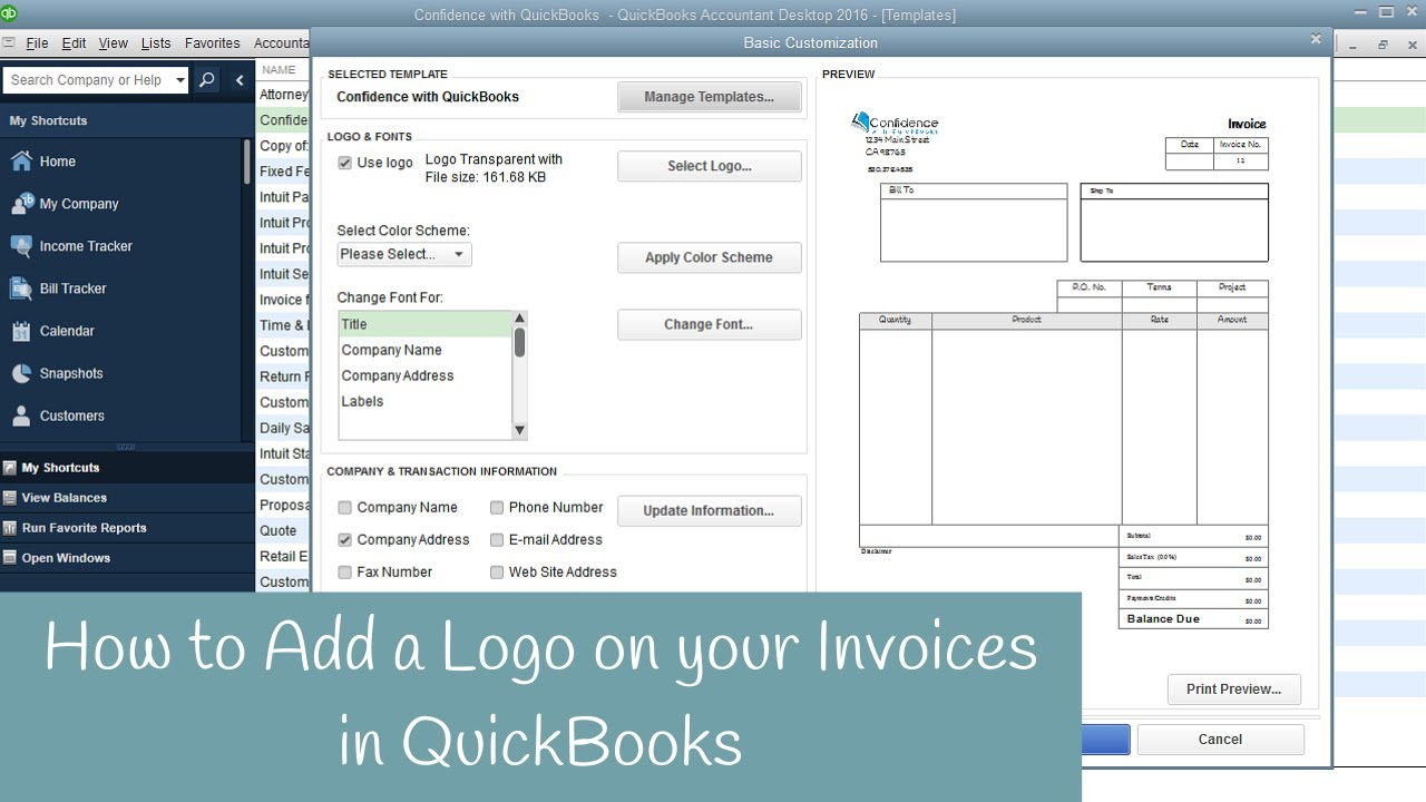 Quickbooks Invoice Logo How To Create And Schedule Recurring Invoices