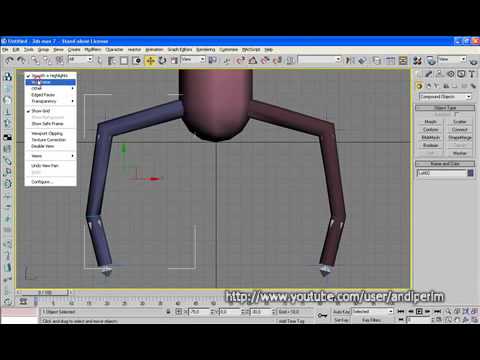 3ds Max Bones Skin Animation Spider Youtube