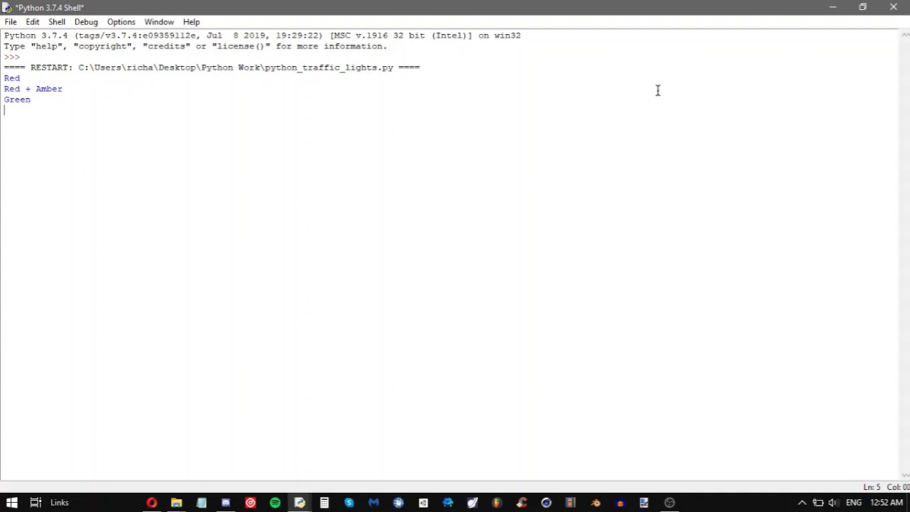Python Traffic Light Program Youtube
