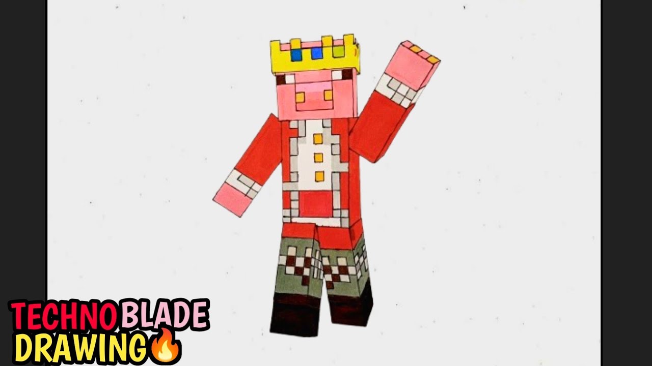 Technoblade Minecraft Skin Drawing Youtube