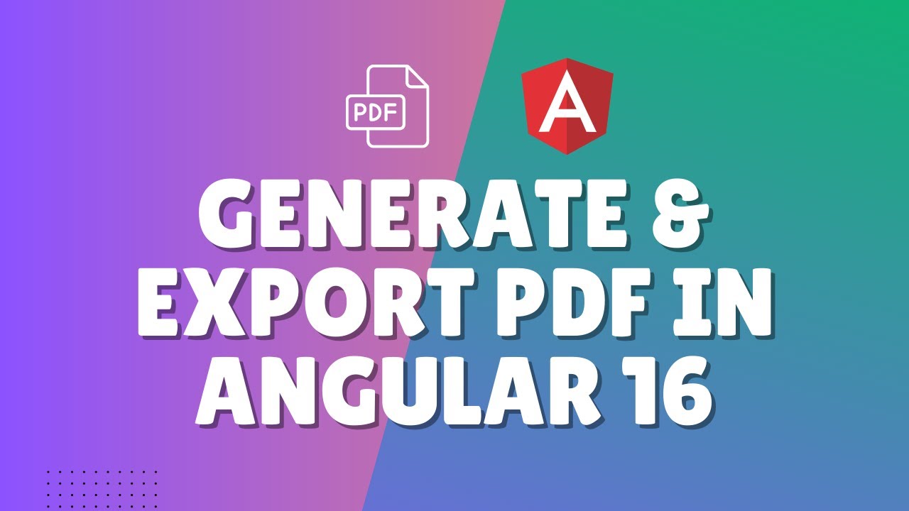 How To Generate And Export Pdf In Angular 16 Youtube