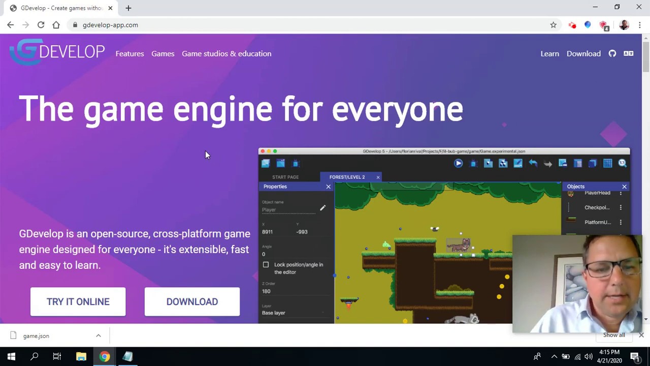 Gdevelop Tutorial 01 Platformer Game Using Free Gdevelop Online Youtube