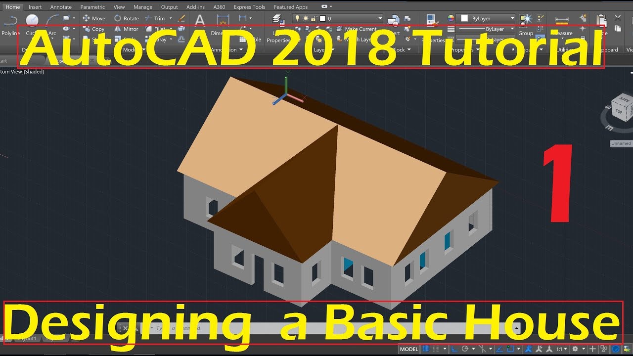Beginner Tutorial 1 Autocad 2018 Designing A Basic House Youtube