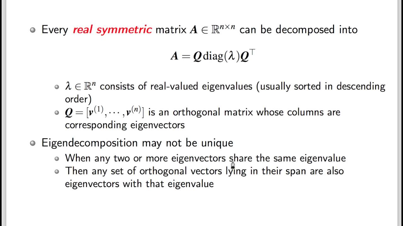 Eigendecomposition Youtube