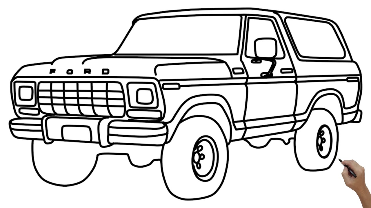 How To Draw Ford Bronco Drawing A Famous Ford Bronco Jeep Follow